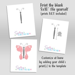 Baby Footprint Art, Butterfly Footprint Art for Toddlers, Spring is in ...