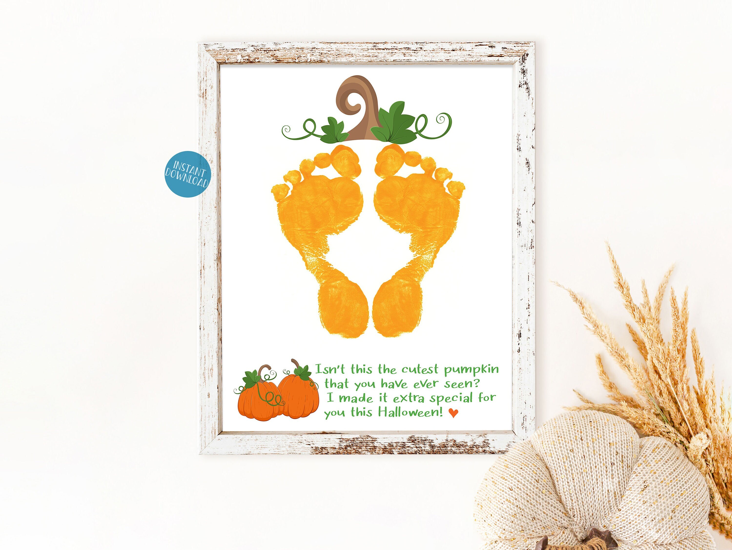 Halloween Handprint Art, Pumpkin Handprint Craft for Kids, Preschool ...