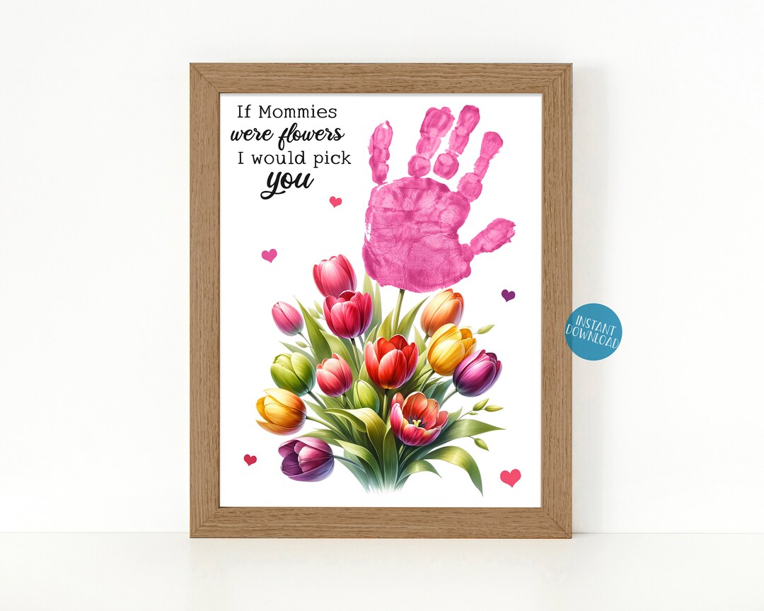 Handprint Craft Gift for Mom From Kids, Mother's Day Gift, Birthday ...