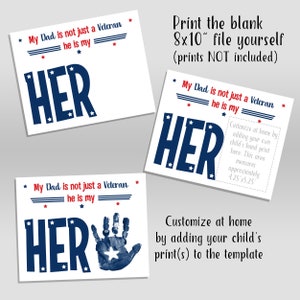 Veterans Day Handprint Art Project for Toddlers, My Dad is My Hero, DIY ...