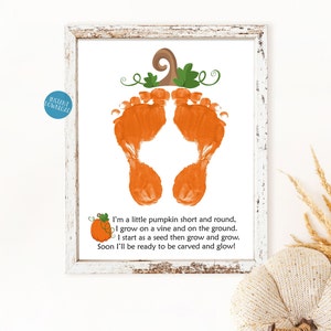 Halloween Handprint Art, Pumpkin Handprint Craft for Kids, Footprint ...