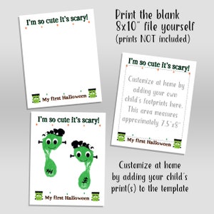 Halloween Handprint Art, My First Halloween Keepsake, Footprint Craft ...