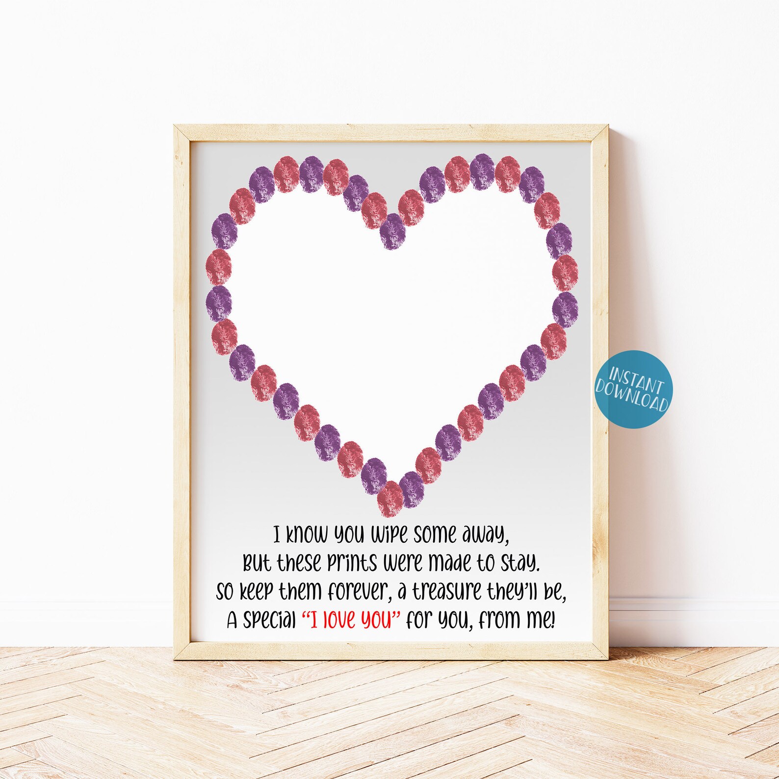 Valentine's Day Handprint Poem, Fingerprint Heart Keepsake, Printable ...