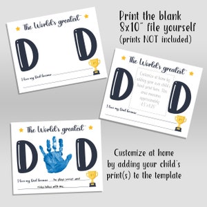 Worlds Greatest Dad Handprint Art, Father's Day Gift, Birthday Gift for ...