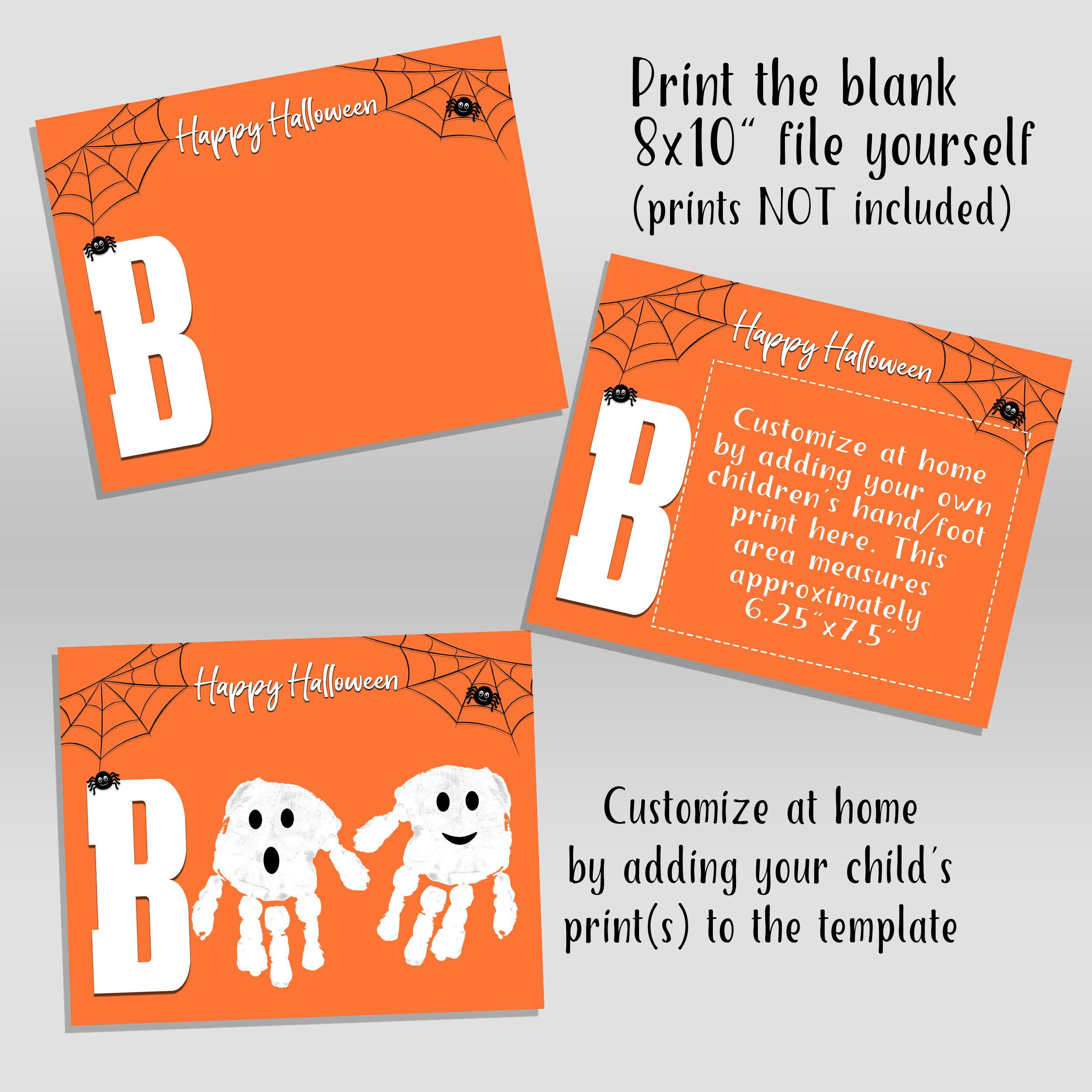 Boo Halloween Handprint Keepsake, Ghost Footprint Art Handprint Art ...
