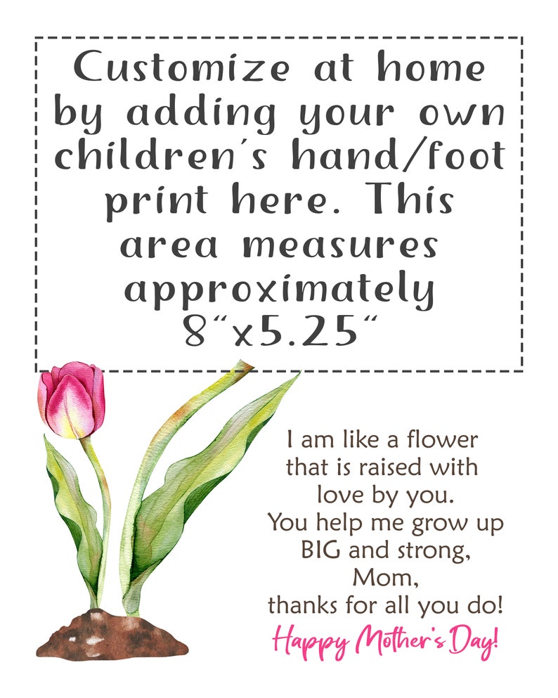 DIY Mother's Day Gift Handprint Flower Gift for Mom From - Etsy