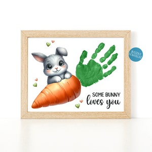 Some Bunny Loves You Handprint Art Project for Kids, Toddler Handprint ...