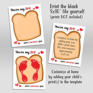 You're My Jam Valentine's Day Footprint Art Project for Kids, Printable ...