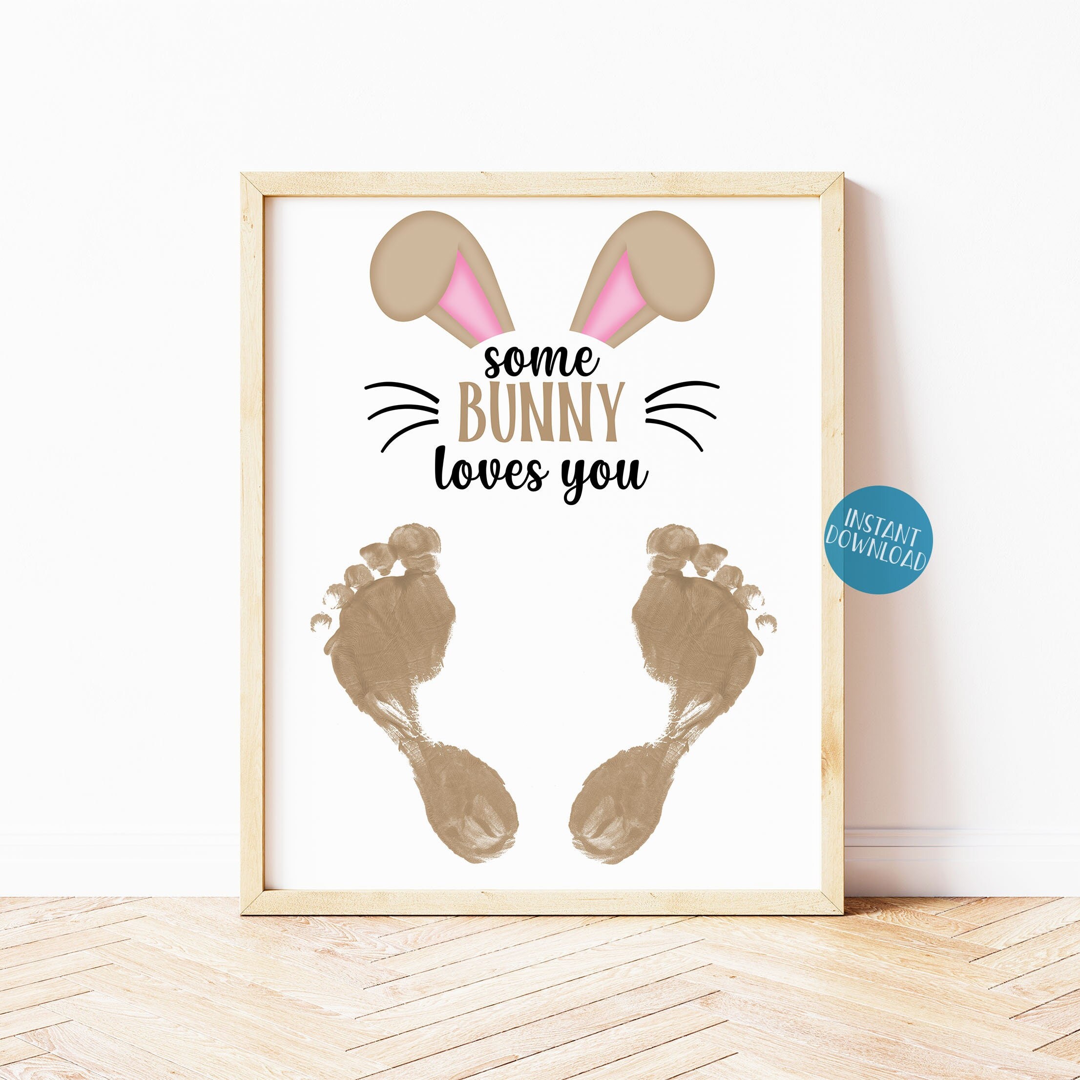 Some Bunny Loves You Easter Footprint Art Easter Toddler - Etsy