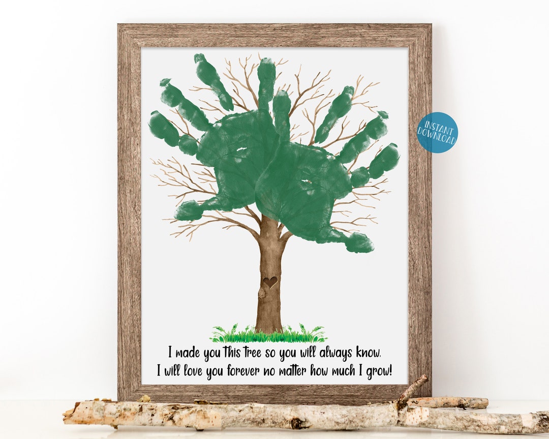 Gift From Daughter, Dad Gift, Mom Gift, Child Handprint Art, Printable ...