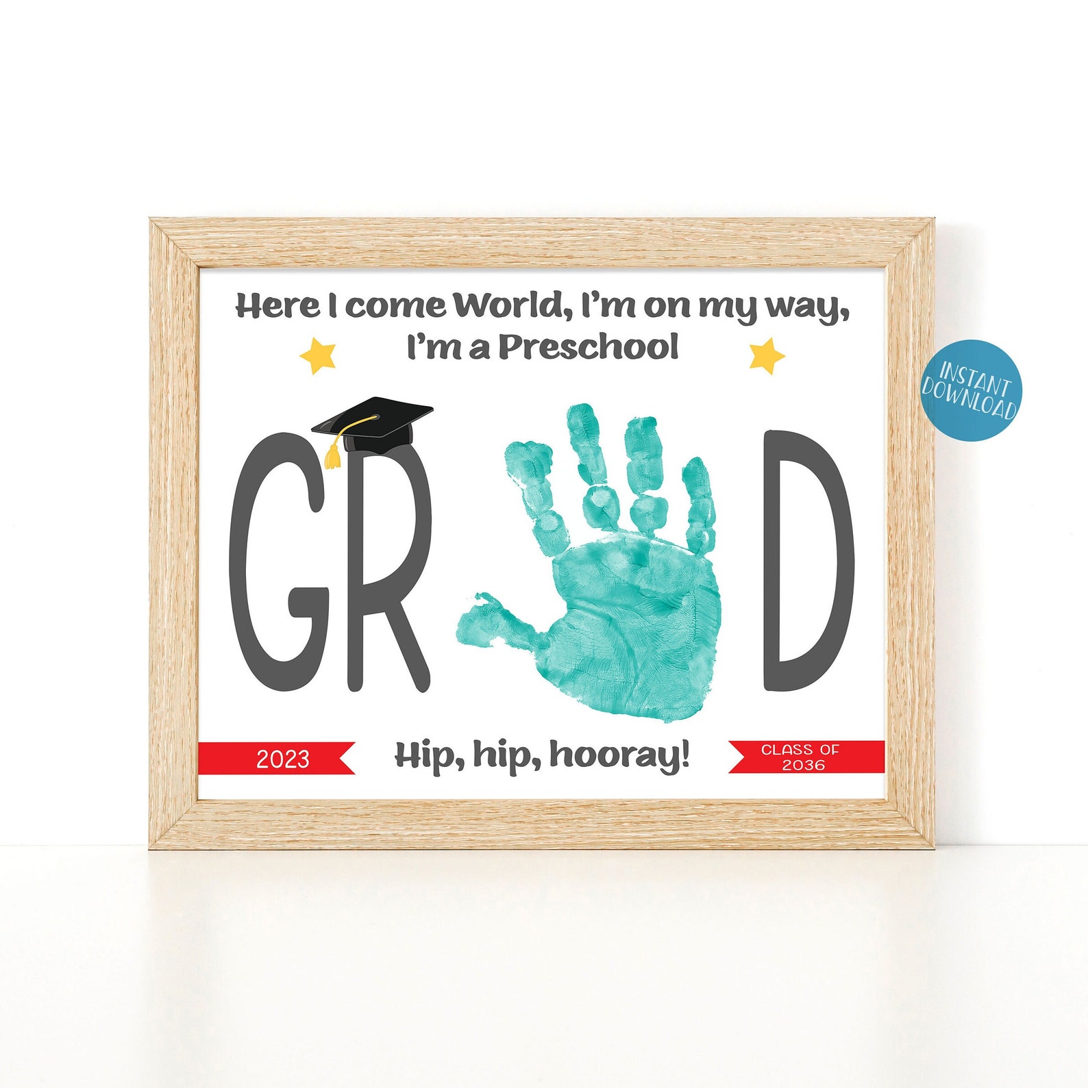 Preschool Graduation Keepsake Handprint Art DIY Kid Craft - Etsy