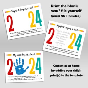 First Day of School Handprint Craft for Kids, Back to School Activity ...