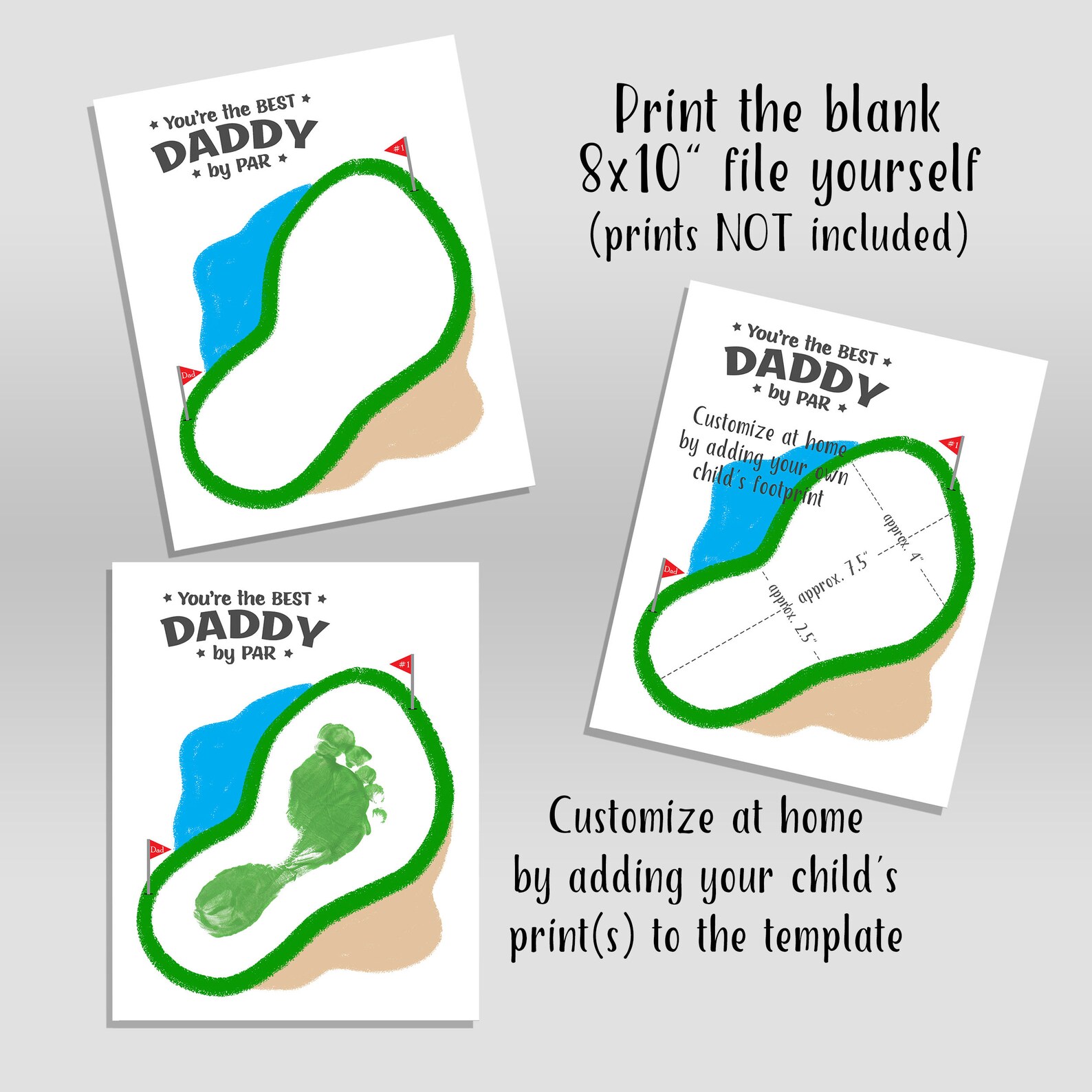 Best Daddy by Par Footprint Art Father's Day Gift Gift - Etsy