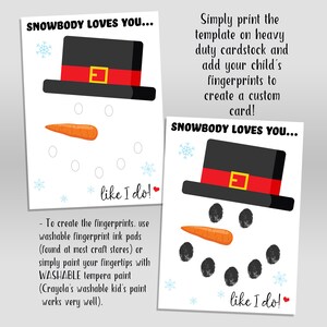 Christmas Card From Kids, Snowman Thumbprint Craft for Toddlers ...