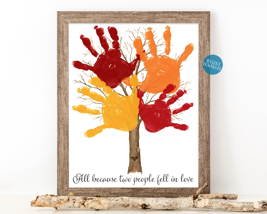 Family Tree Gift, Handprint Art, DIY Kid Craft, Gift for Mom ...