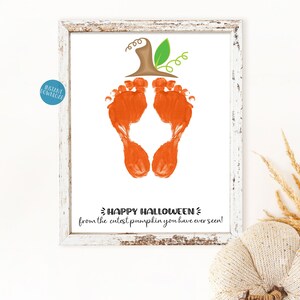 Halloween Handprint Art, Pumpkin Handprint Craft for Kids, Kindergarten ...