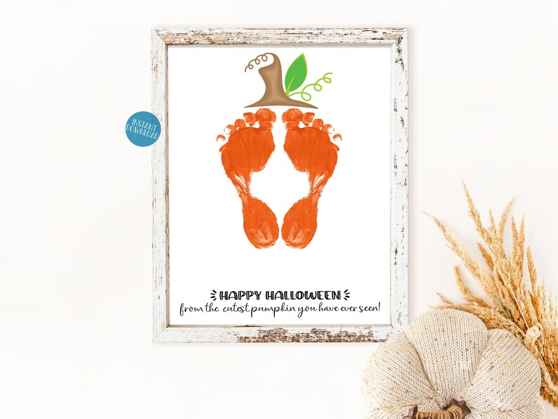 Halloween Handprint Art Pumpkin Handprint Craft for Kids - Etsy