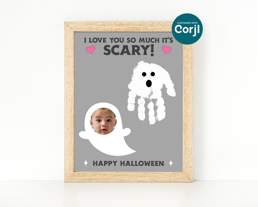 Halloween Handprint Art, Editable Ghost Handprint Craft Keepsake Gift ...