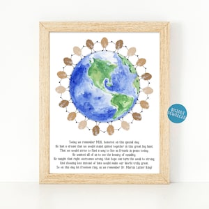 Martin Luther King Jr Craft for Kids, MLK Fingerprint Art, Diversity ...