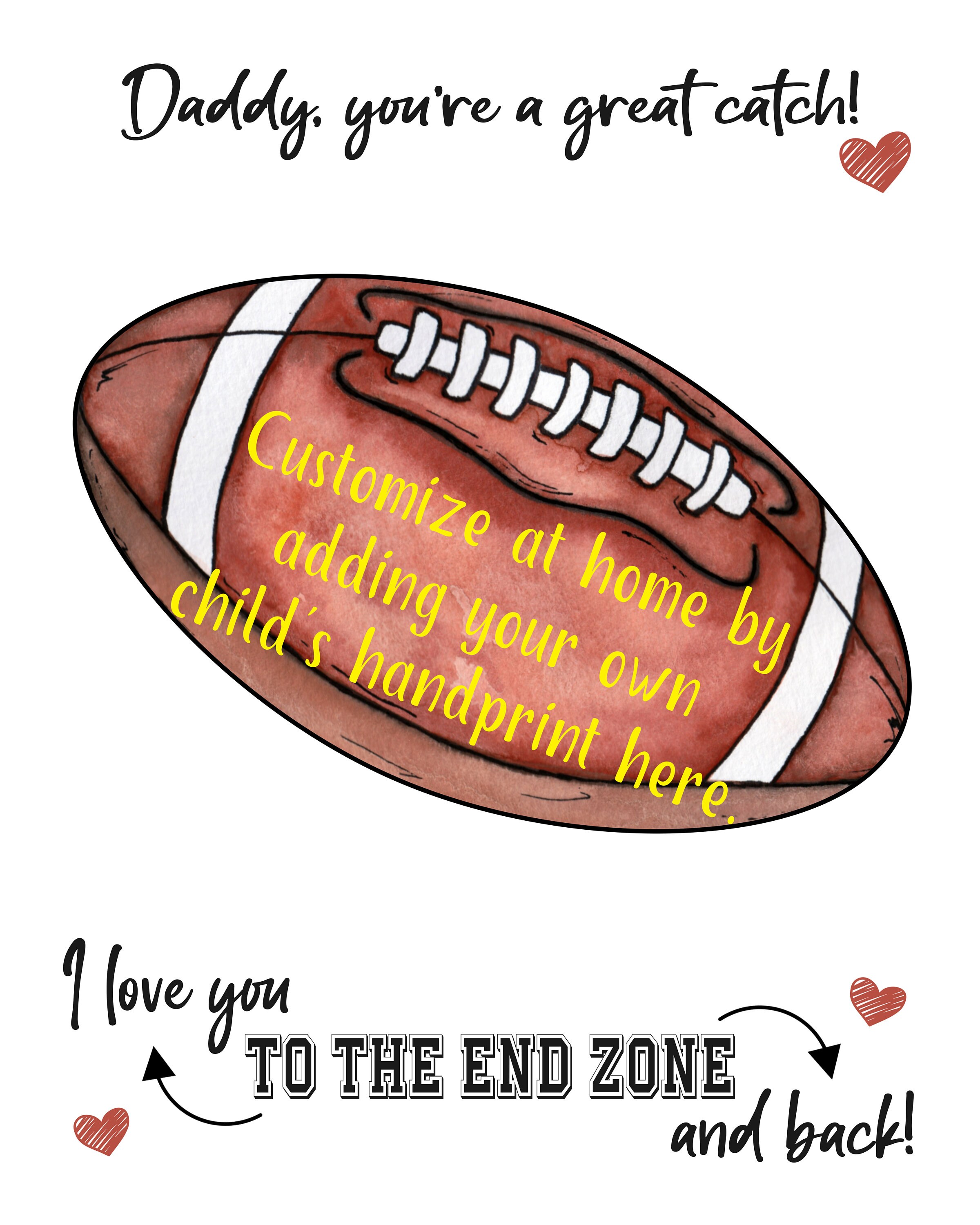 Dad Gift From Son Football Handprint Art Project for Kids - Etsy