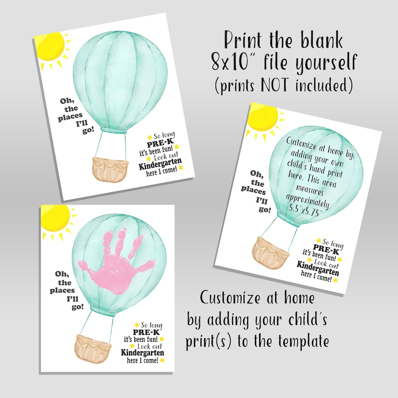 Oh the Places You'll Go Pre-k Graduation Handprint Art - Etsy