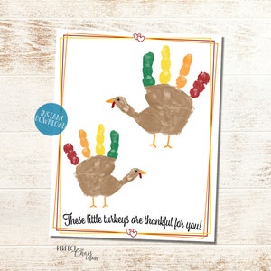Thanksgiving Handprint Art, DIY Kid Craft, Handprint Keepsake, Fall ...