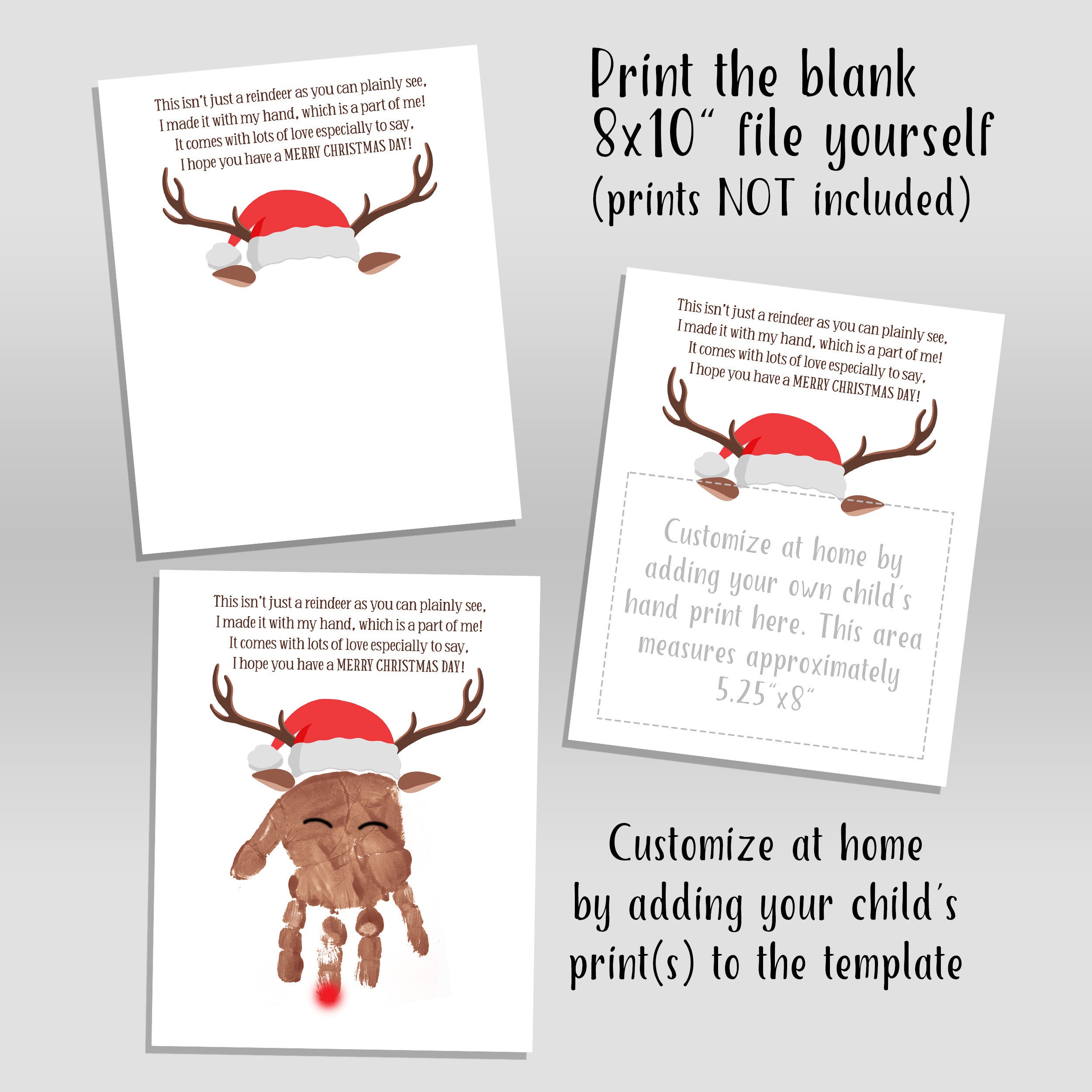 Reindeer Handprint Poem Amazon.com : Christmas Gift For Grandma, Mimi,
