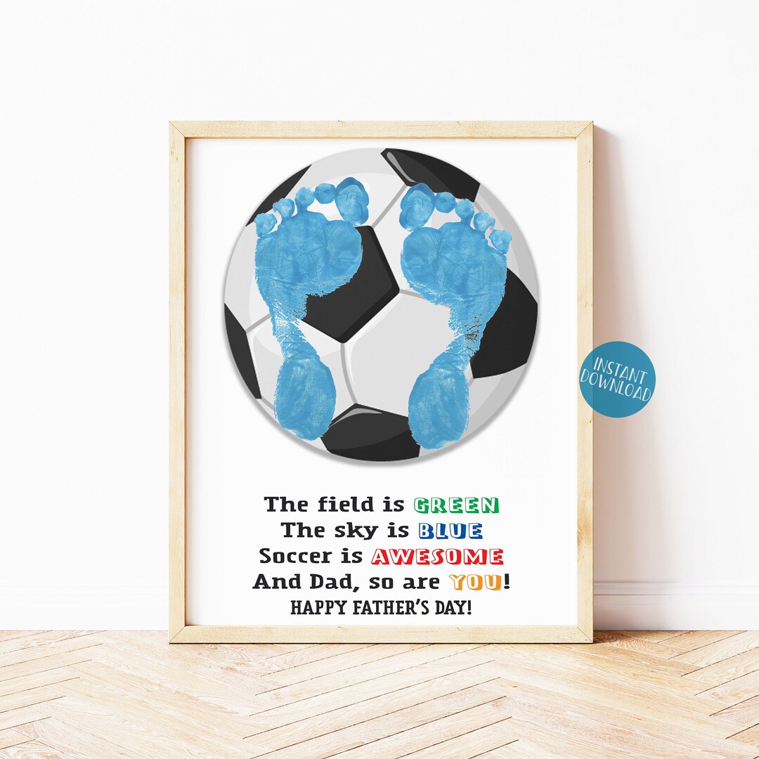 Soccer Father's Day Gift From Kids, Football Dad Gift, Handprint Art ...
