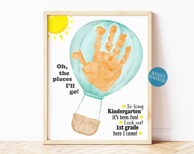 Kindergarten Graduation Sign, Handprint Art, DIY Kid Craft, 2024 ...