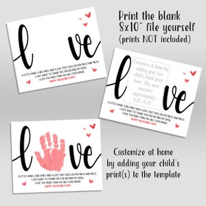 Love Handprint Art Valentine's Day Craft for Kids, Printable Valentines ...