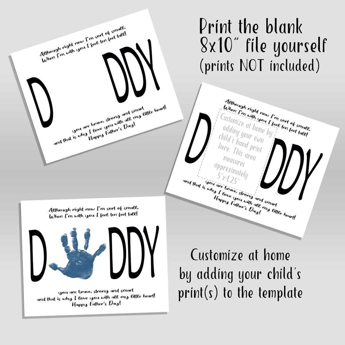 Father's Day Handprint Art Dad Gift DIY Kid Craft - Etsy