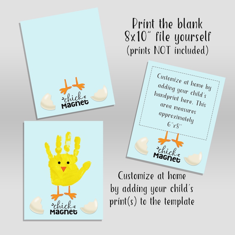 Chick Magnet Easter Handprint Art Toddler Handprint Keepsake - Etsy