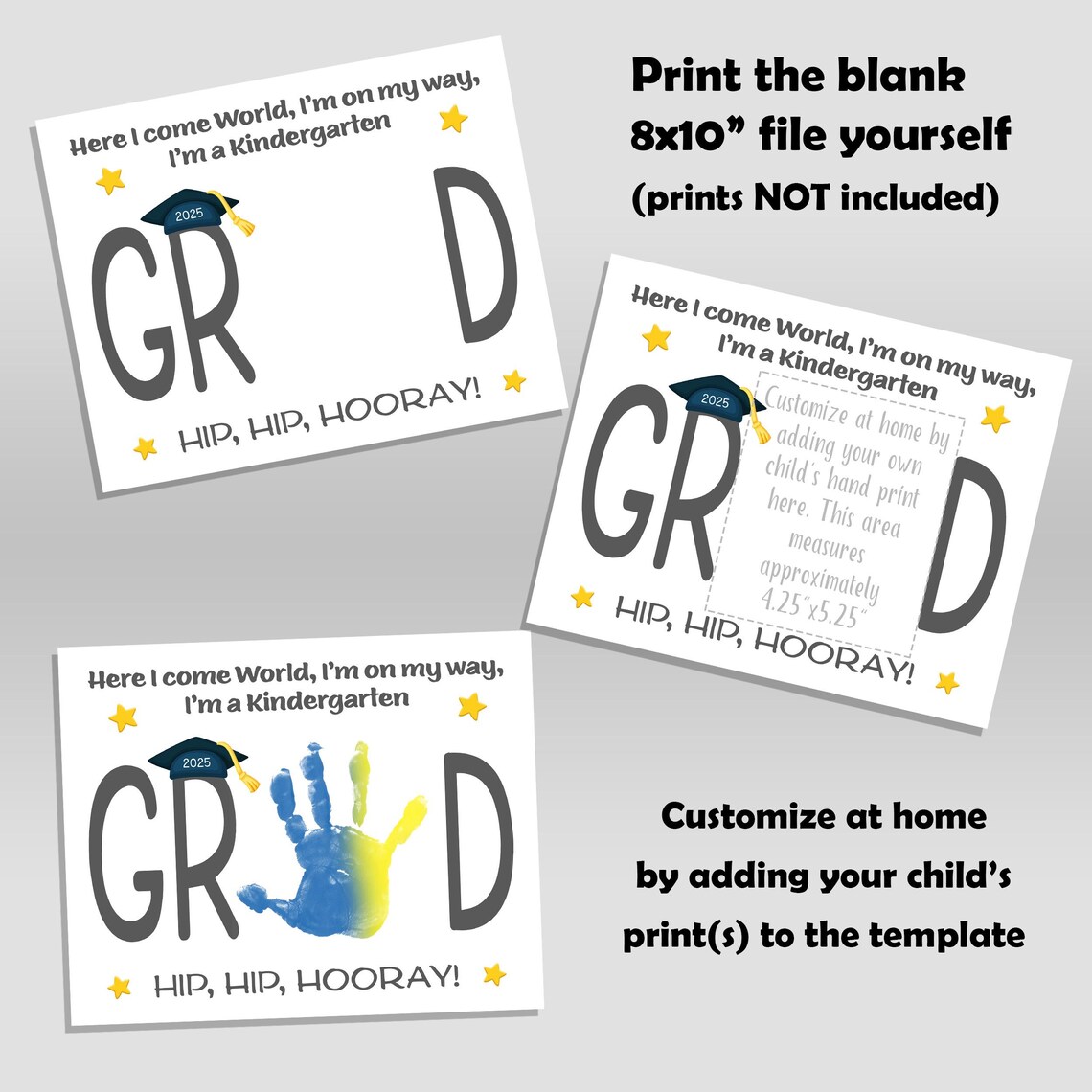 Kindergarten Graduation Keepsake, Handprint Art, DIY Kid Craft ...