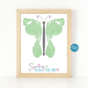 Baby Footprint Art, Butterfly Footprint Art for Toddlers, Spring is in ...