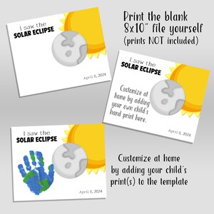Solar Eclipse 2024 Handprint Craft for Kids, Science Craft for School ...