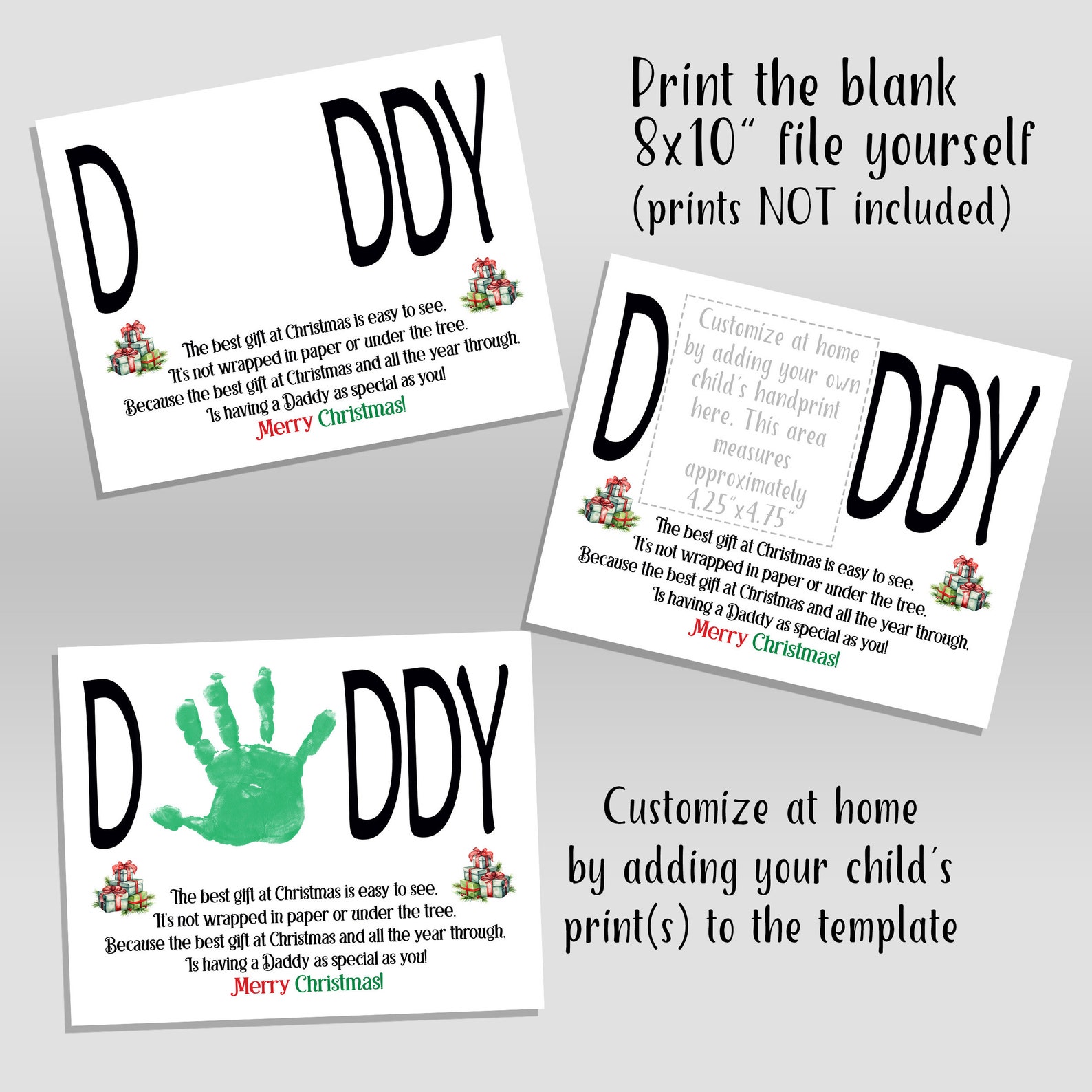 Christmas Handprint Art for Daddy, Handprint Craft for Toddlers ...