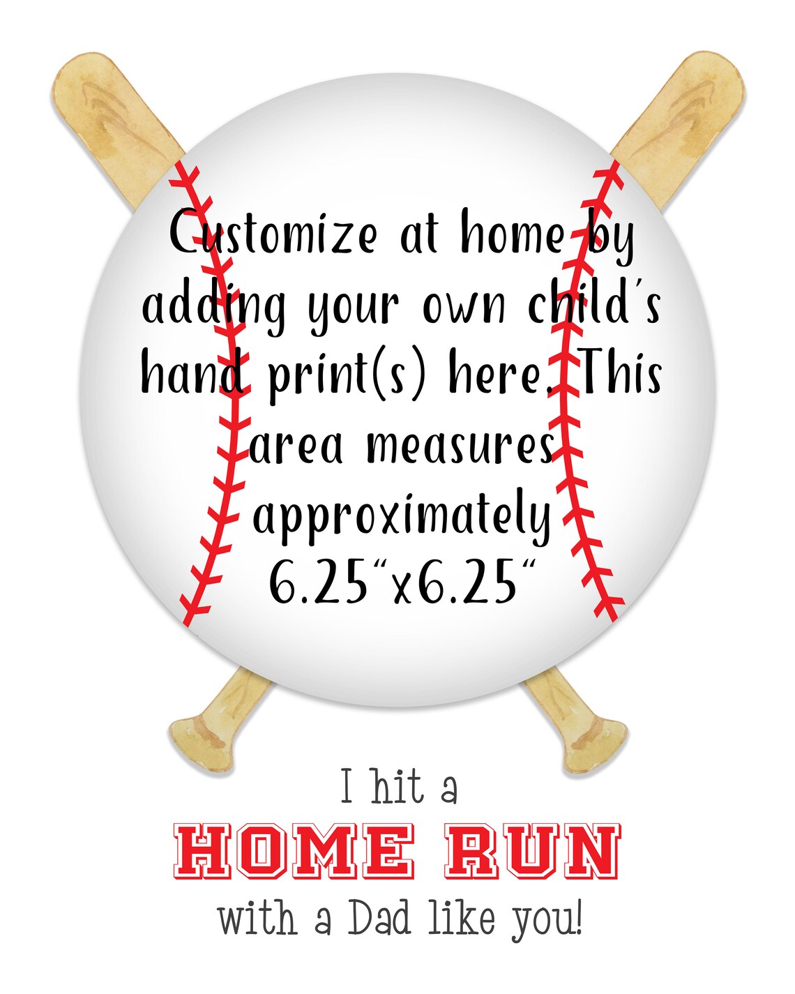 Baseball Dad Gift Handprint Art Project for Kids Handprint - Etsy