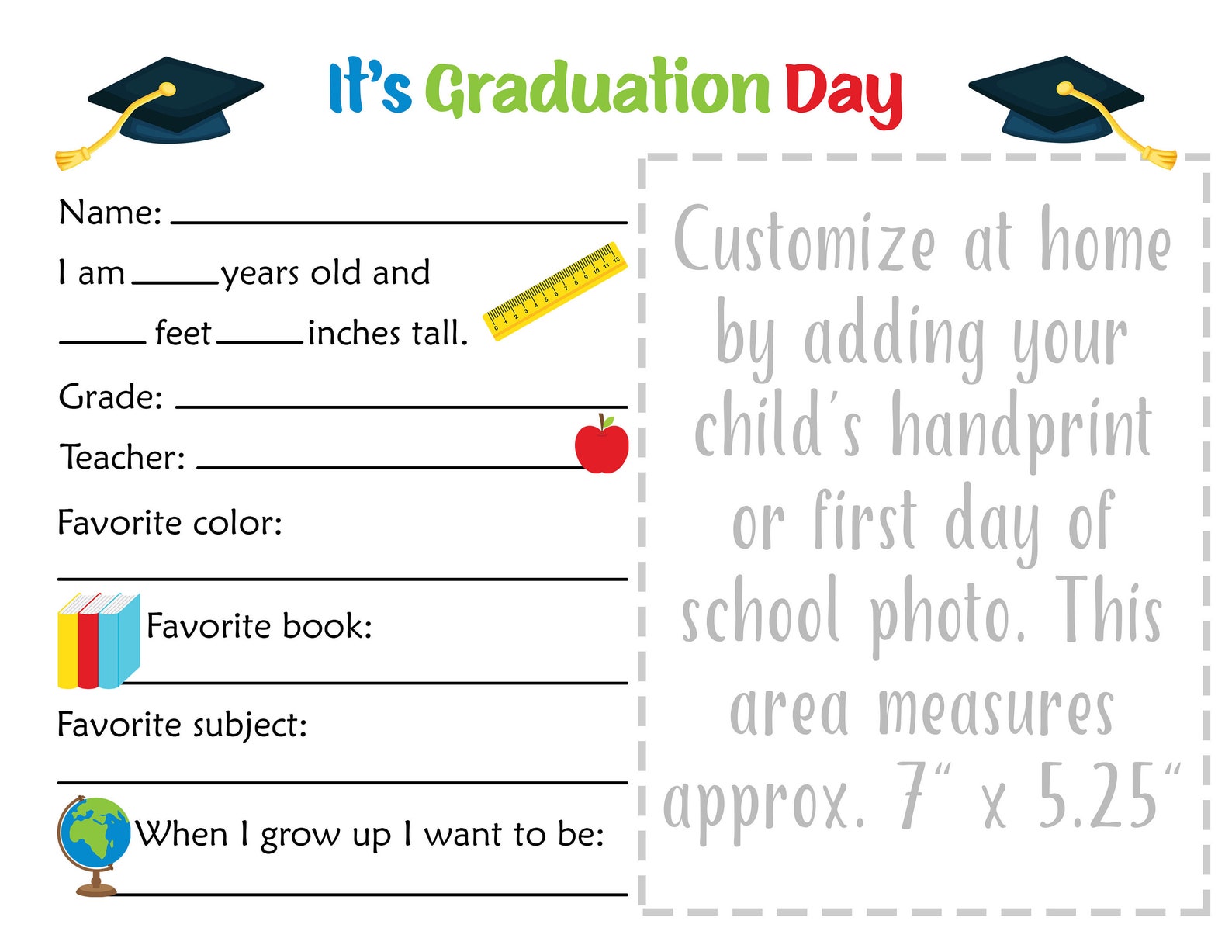 Last Day of School Printable Kindergarten Graduation - Etsy