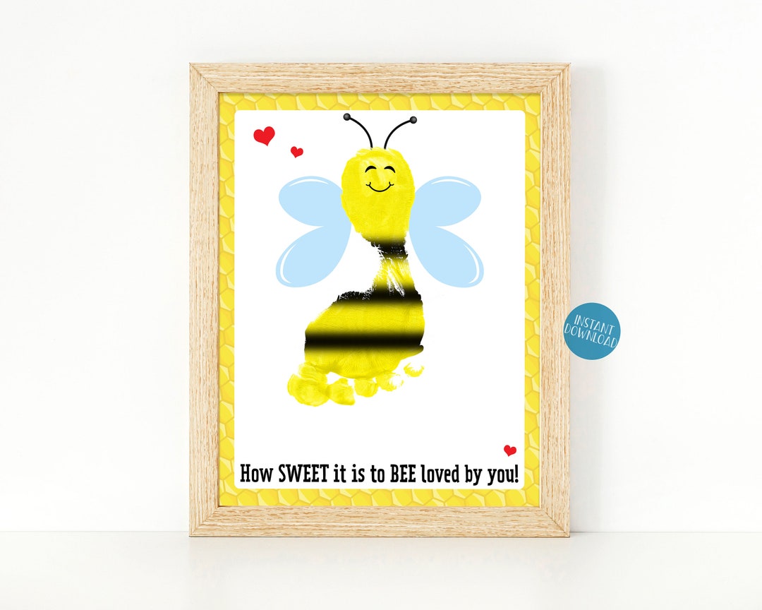 Bee Footprint Art, Valentine's Day Footprint Craft for Toddlers ...