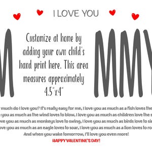 Handprint Art Valentine's Day Gift for Mom, Valentines Day Poem, DIY ...