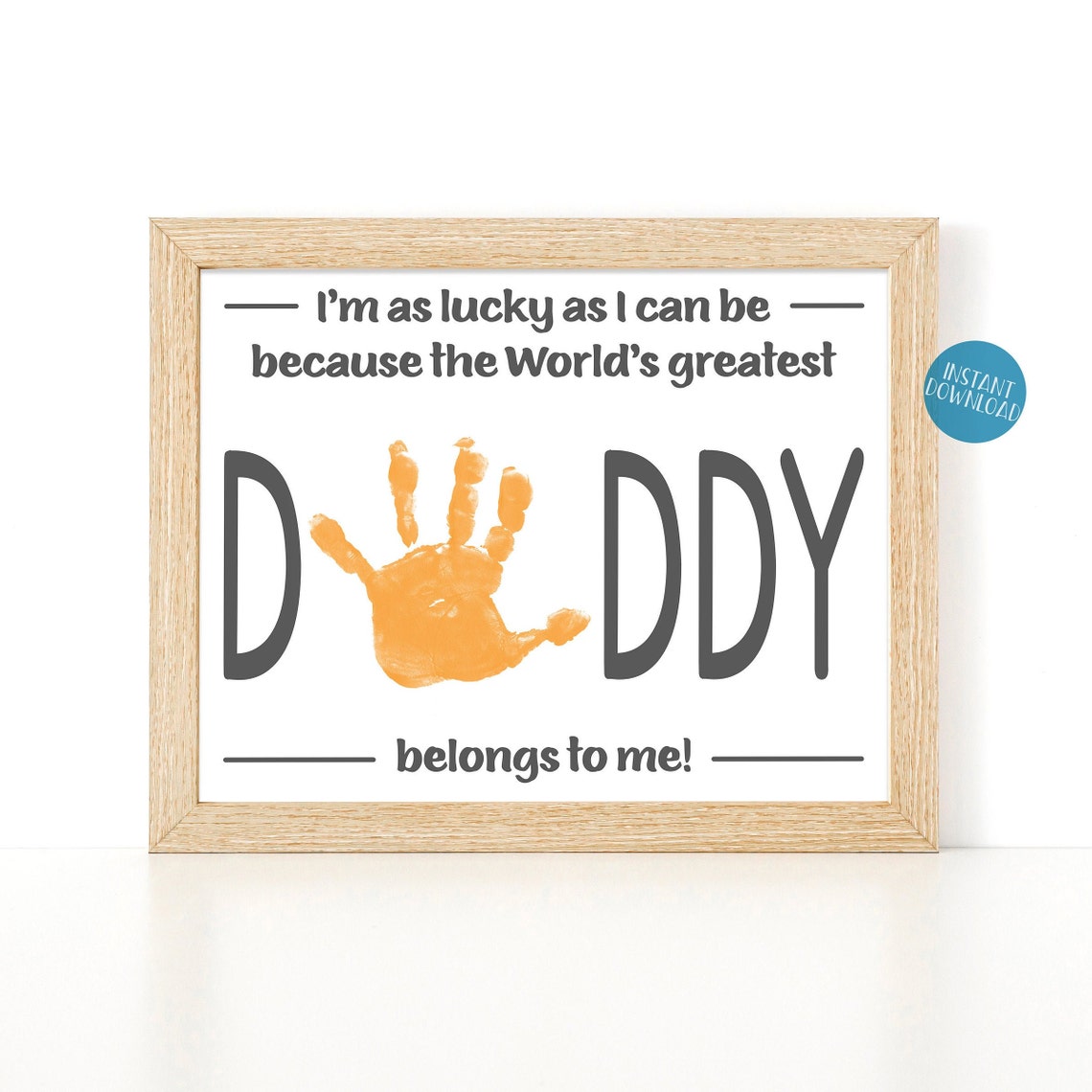 Gift for Dad From Child Handprint Art Birthday Gift Dad - Etsy