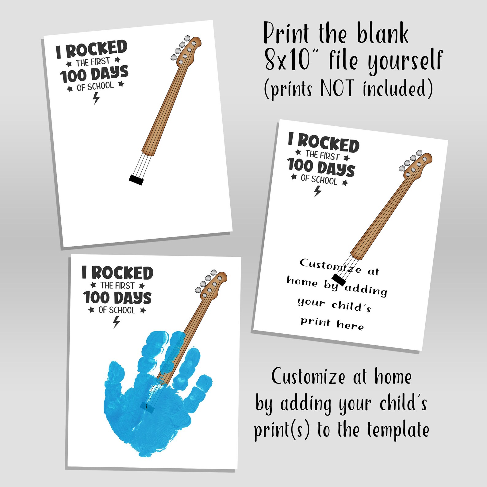 100 Days of School Handprint Art Project for Kids, Rocked 100th Day of ...