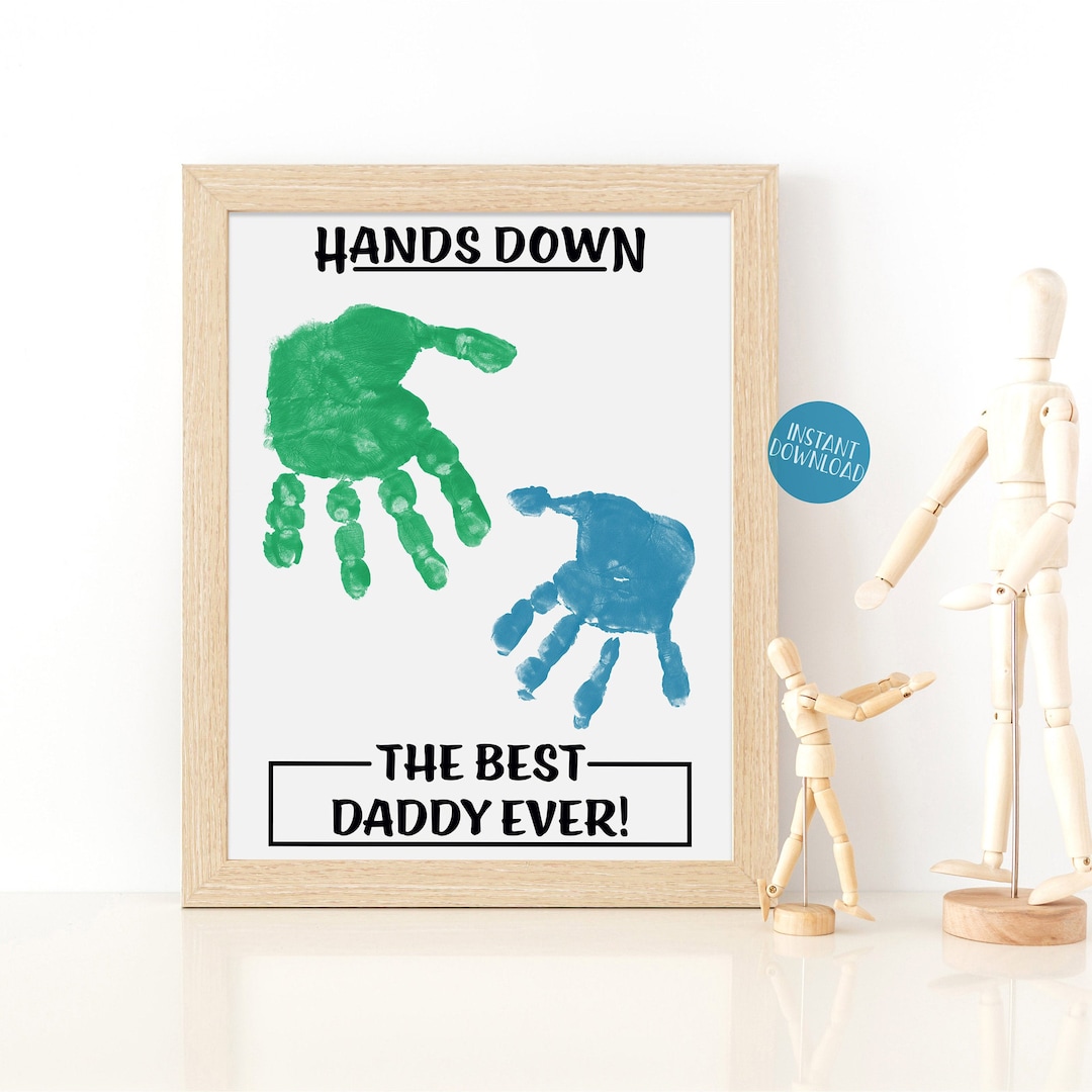 Custom Father's Day Gift, Child's Hand Print, Gift for Dad, Hands Down ...