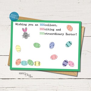 Printable Easter Card, Easter Egg Thumbprint Craft, Fingerprint Art for ...