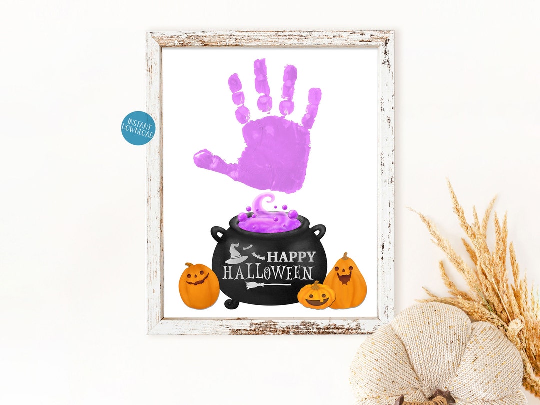 Halloween Handprint Art, Witches Cauldron Halloween Craft for Kids ...