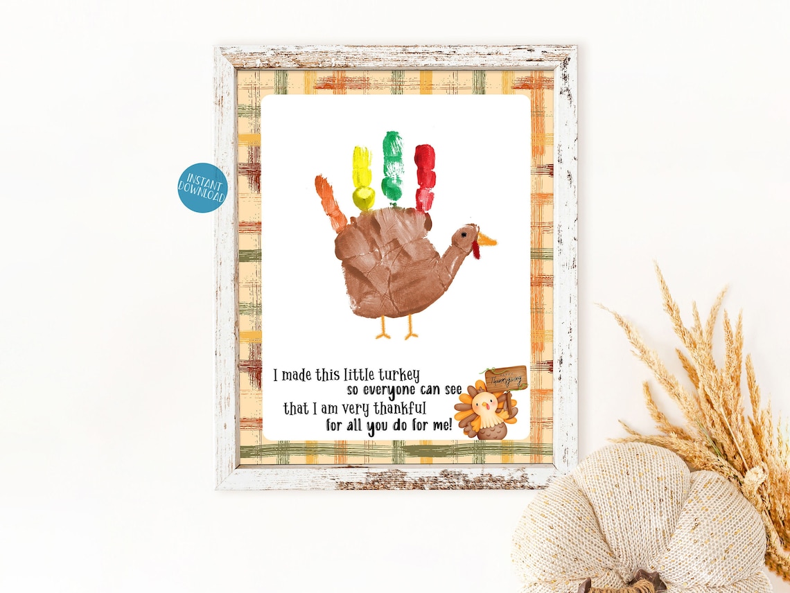 Turkey Handprint Art Project for Kids Thanksgiving Handprint - Etsy