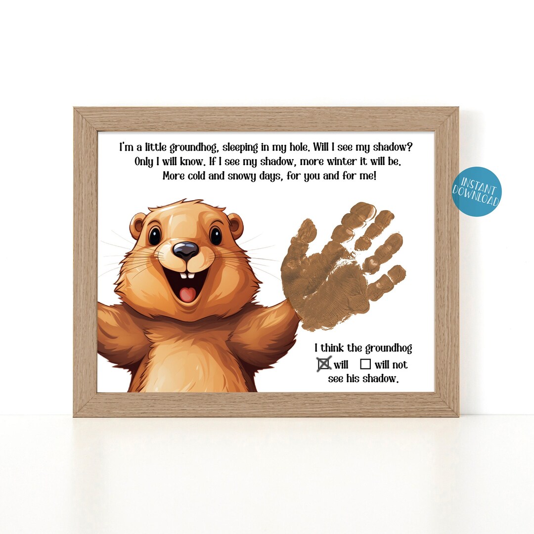 Groundhog Day Handprint Craft for Toddlers, Classroom Activity for ...