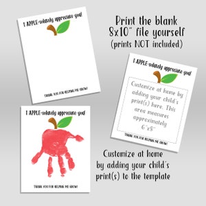 Teacher Appreciation Gift, Teacher Gift From Student, Apple Handprint ...