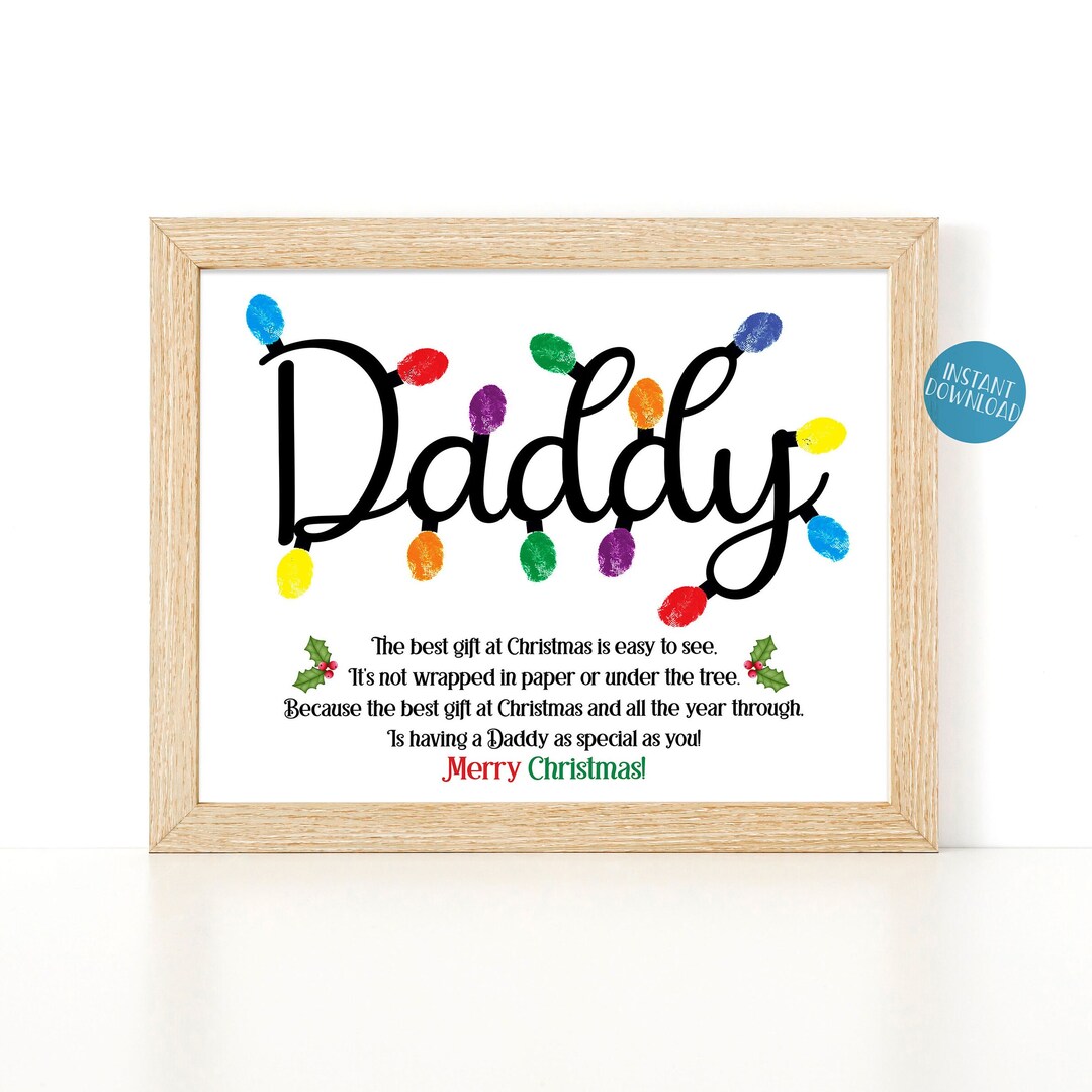 Christmas Craft for Kids, Fingerprint Crafts, Christmas Card for Daddy ...