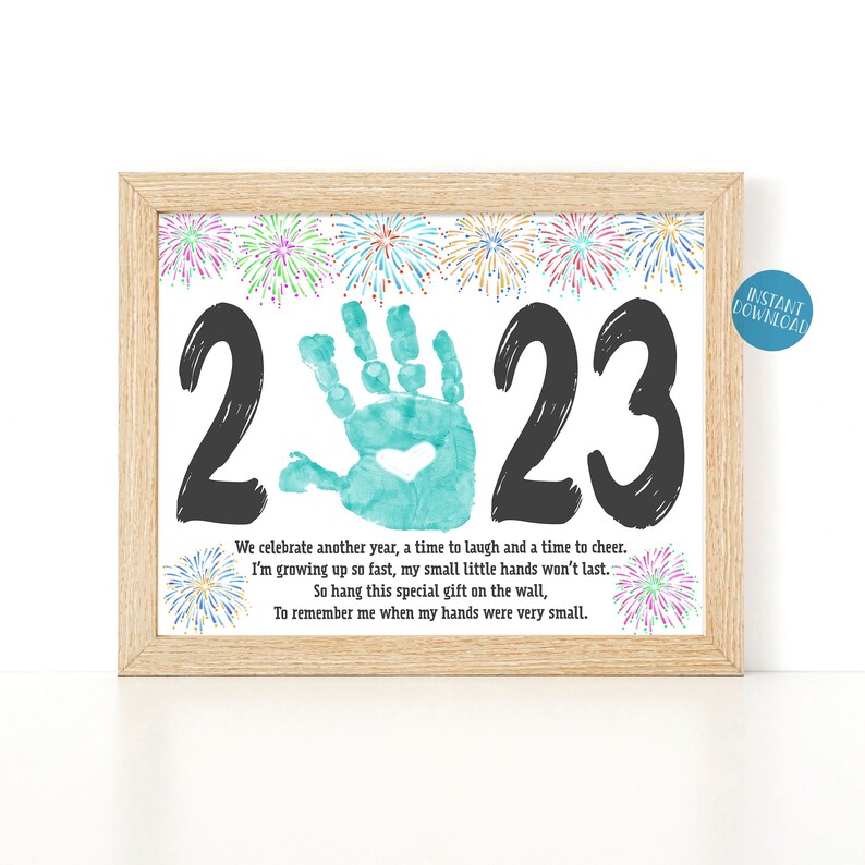 New Year's Handprint Art New Year Printable New - Etsy